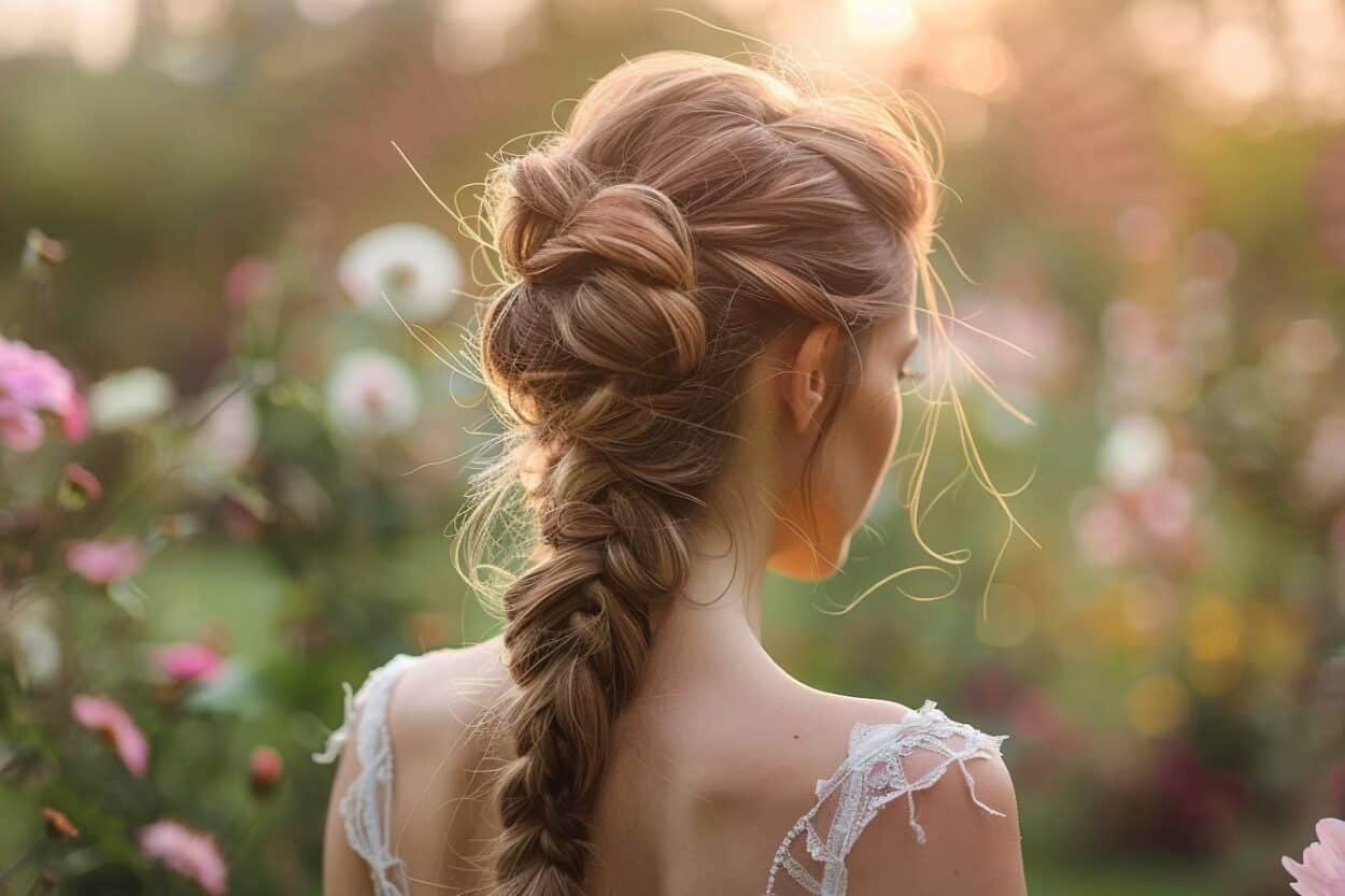 Coiffure de mariage : optez pour le chignon tressé bohème-chic